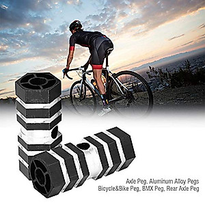 VGEBY1 Bicycle Axle Pedal Pegs, BMX Rear Axle Peg Bicycle Foot Stunt Peg Threaded Stunts Scooters (Black)