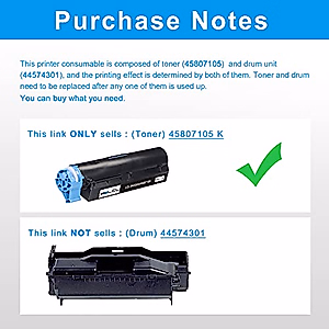 LCL Compatible Toner Cartridge Replacement for OKI B412dn B432dn B512 B512DN 45807101 45807105 7000 Pages MB472dnw MB492dn MB562dnw (1-Pack Black)