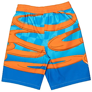 Hot Wheels Toddler Boys Raglan Pullover Swim Rash Guard Swim Trunks Blue 3T