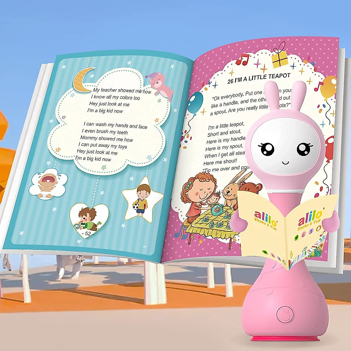 Alilo Baby Rattle Toy with Book,Early Education Learning Toys,Electronic Rattle with Music Light and Funny Sounds,Christmas Birthday Gifts Toys for 6-12 Months Newborn Boys Girls Toddlers Kids(Pink)