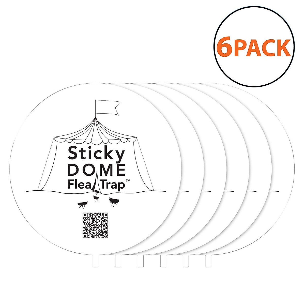 ASPECTEK Flea Trap Replacements Glue Discs, Sticky Dome Flea Trap Refills, Pack of 6, White