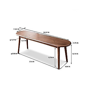 HomSof Natural Oak Wood Bed Bench for Dining Room, Walnut 39.4"
