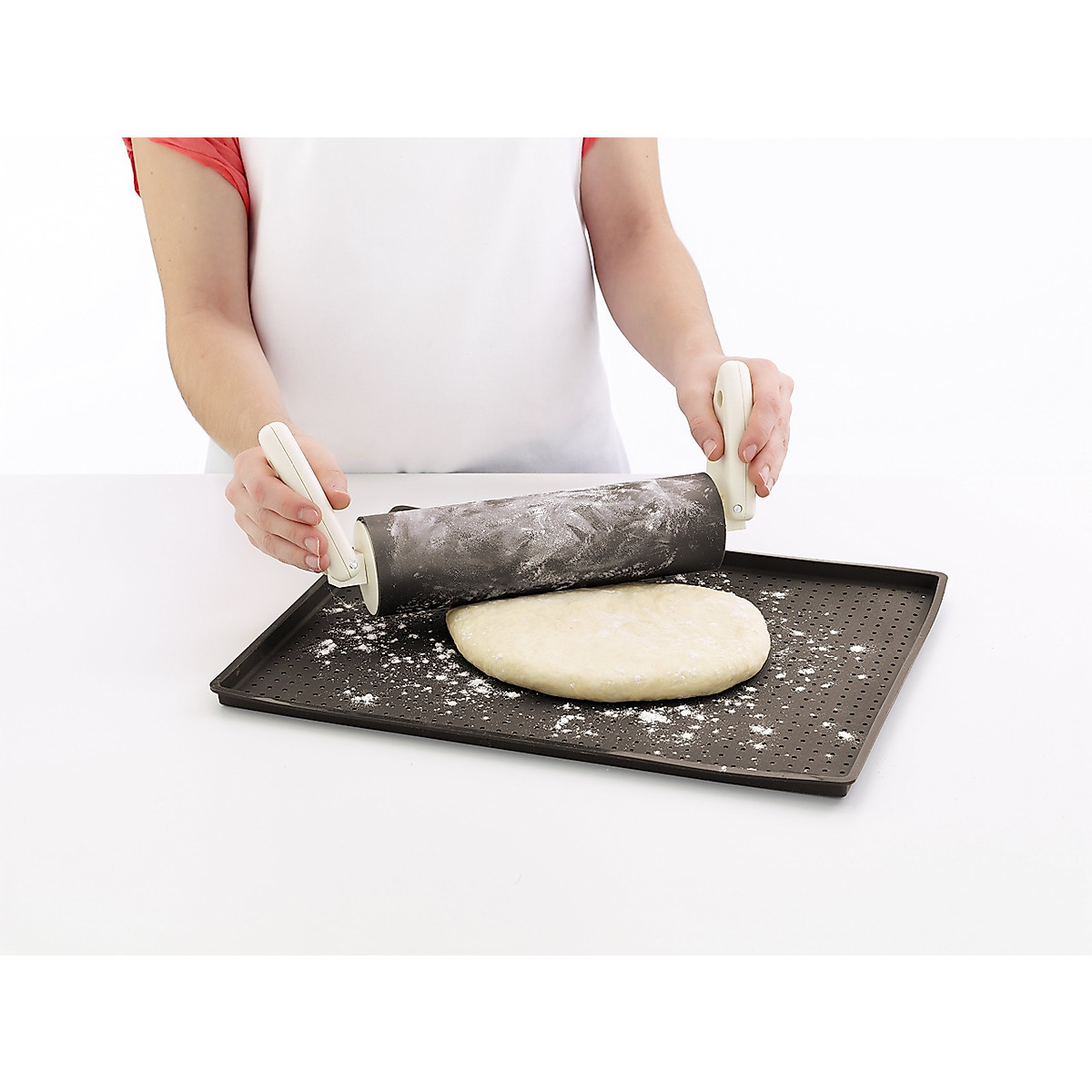 Lekue Micro Perforated Silicone Baking Pizza Mat, 15.7" x 0.59" x 11.8", Brown