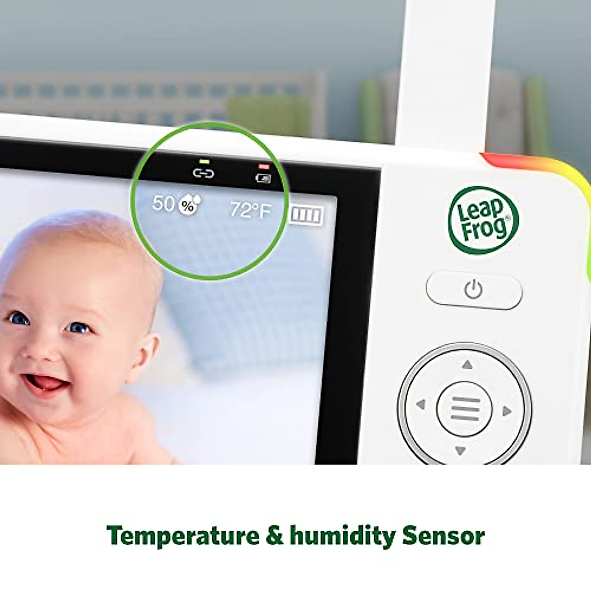 Leap Frog LF1726FHD 5.5" True 1080p FHD Display Video Baby Monitor with Super Long Range up to 2500ft, 360° Pan&Tilt, 4X Zoom, Night Light, Color Night Vision, Soothing Sounds, Secure Transmission