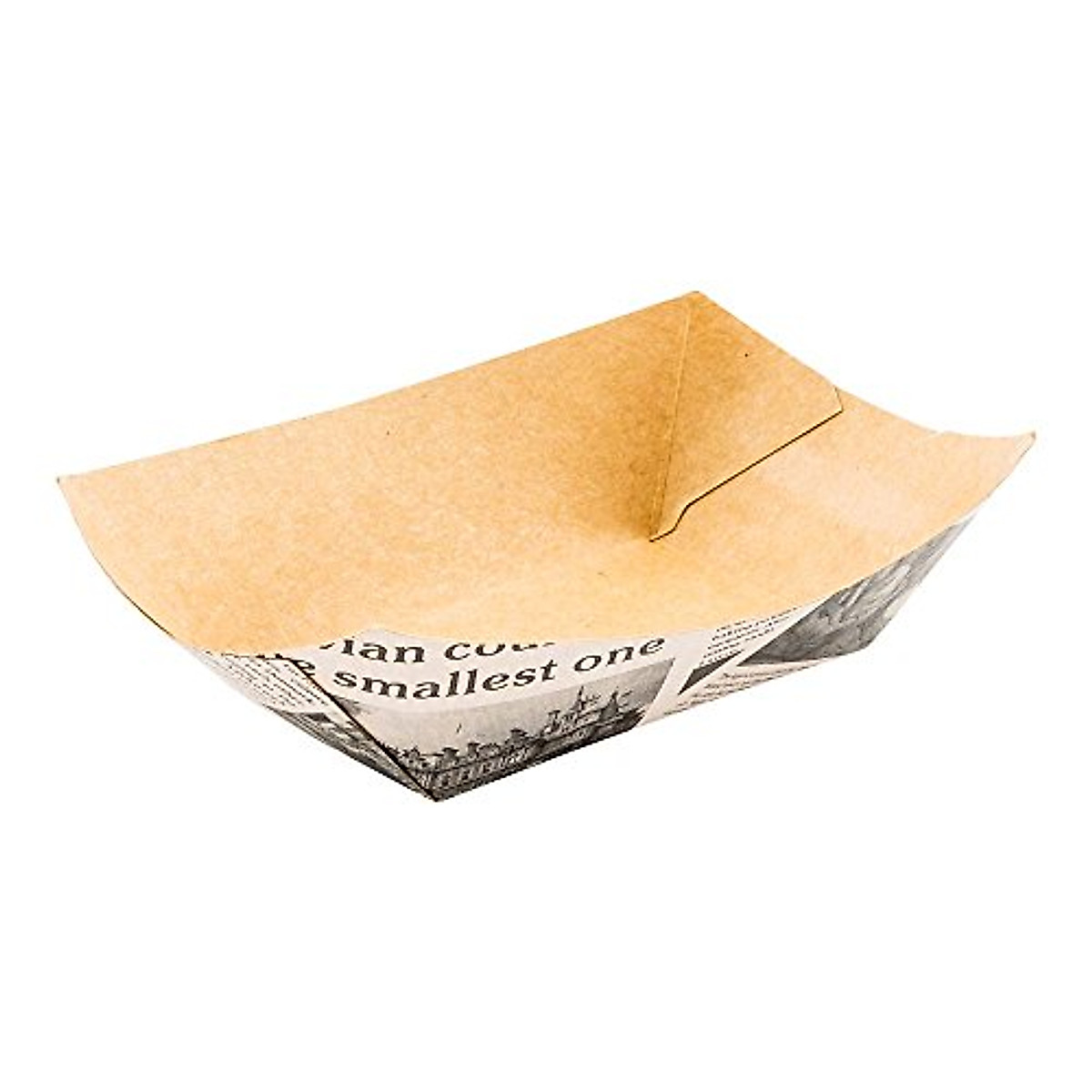 Restaurantware Newsprint Paper Bio Boat - 3 1/4" x 2" x 1 1/2" - 50 count box