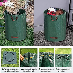 32 Gallon Garden Bag - Reuseable Heavy Duty Gardening Bags, Lawn Pool Garden Leaf Waste Bag