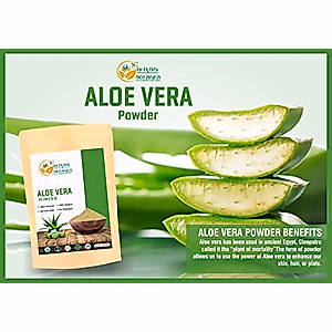 Herbs Botanica Aloe Vera Powder Organic for Hair Growth, Skincare, Haircare Organic, Moisturizing, and Soothing Aloe Barbadensis Vegan NO GMO 5.3oz /150g