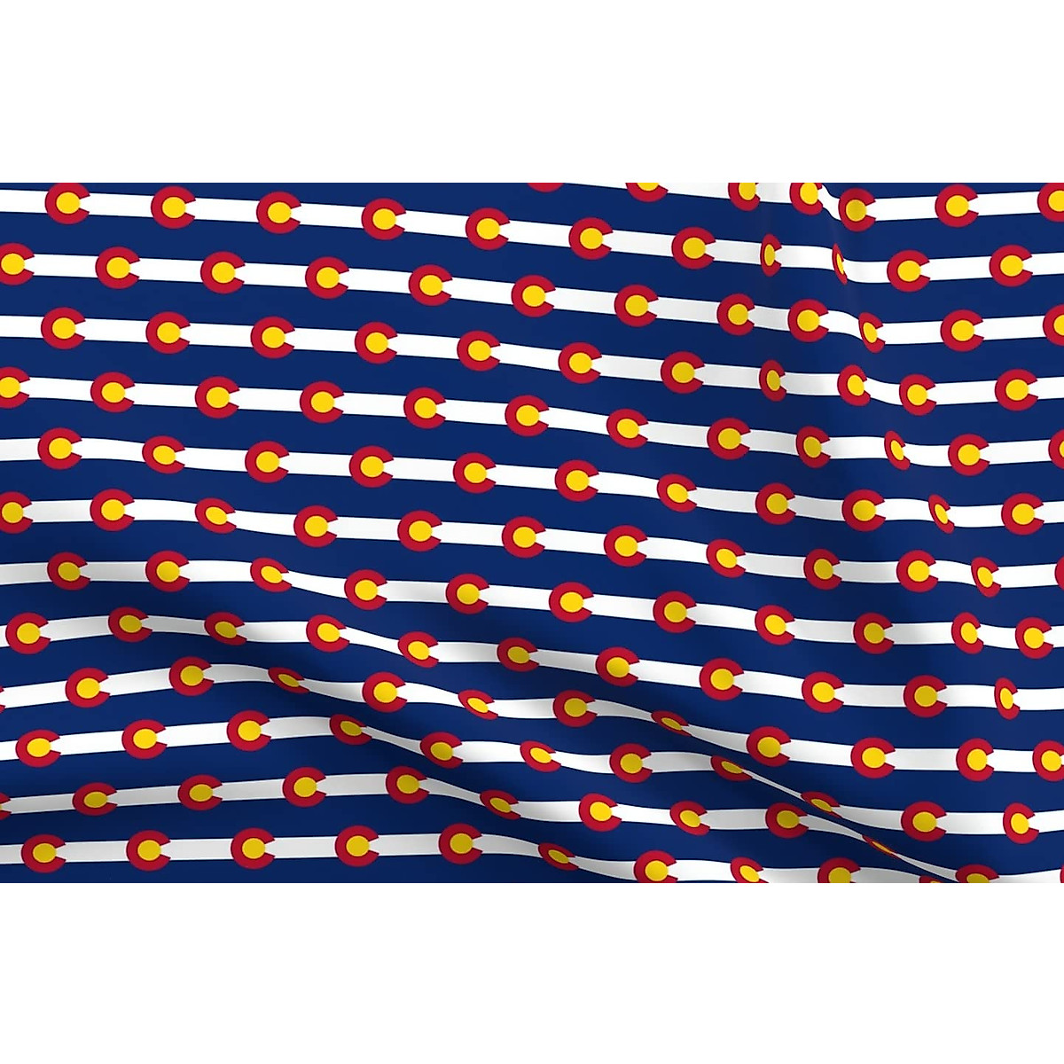 Spoonflower Fabric - Colorado Flag Flags USA United States America Printed on Petal Signature Cotton Fabric by The Yard - Sewing Quilting Apparel Crafts Decor