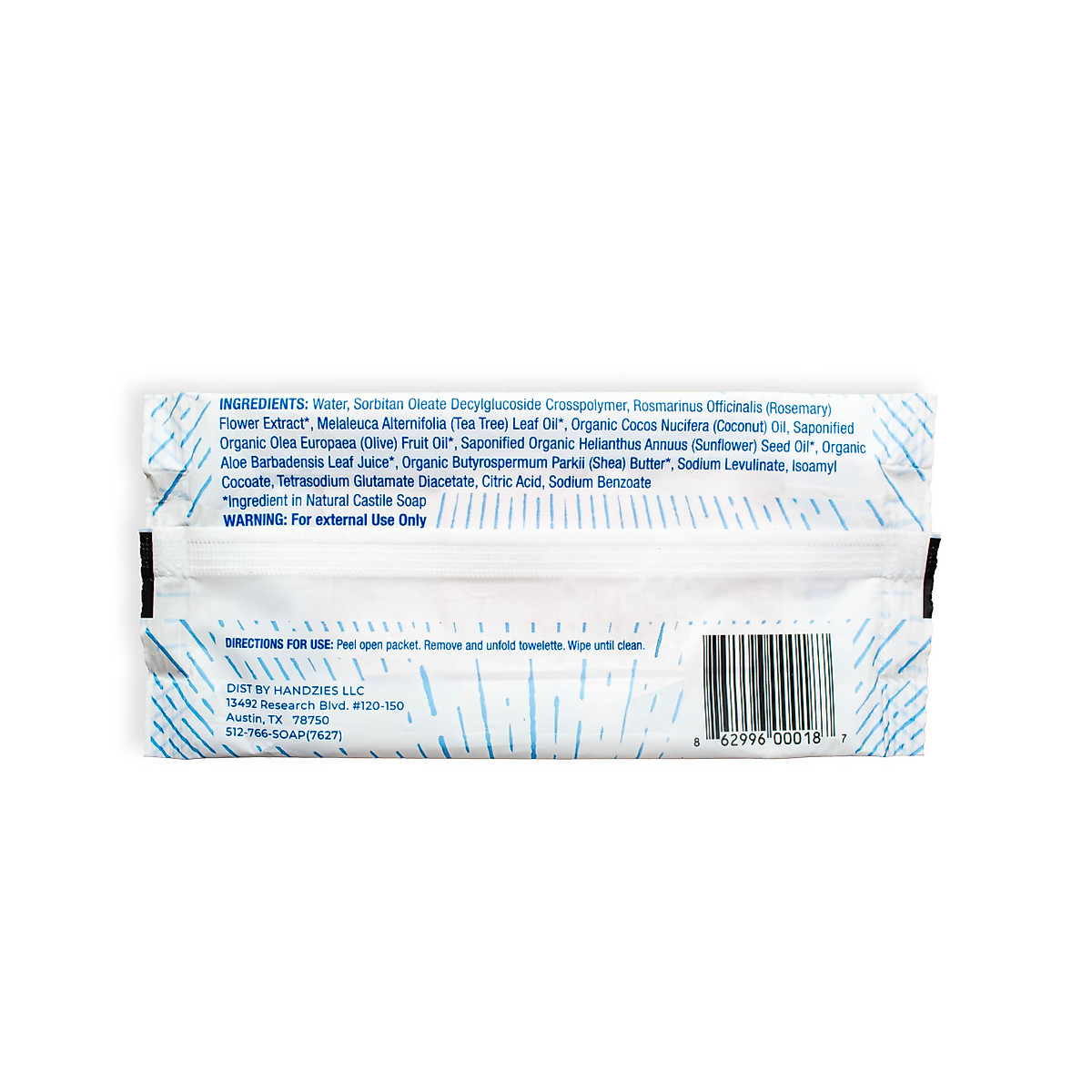 Handzies Alcohol-Free Natural Soap and Water Cleansing Towelettes - Free&Clear - 30ct soft pouch - Pack of 3 (90 total towelettes)