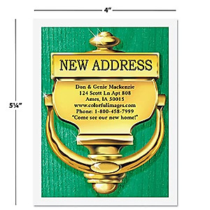 Colorful Images Classic Personalized New Address Postcards, Set of 24 Moving Announcements, 5-¼ x 4 inches