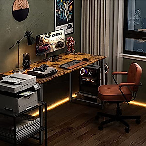 Coleshome 47 Inch Computer Desk, Modern Simple Style Desk for Home Office, Study Student Writing Desk,Vintage