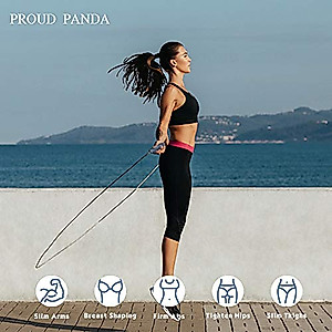 Weighted Jump Rope Workout-1LB Professional Skipping Rope with Adjustable Length&Silicone Comfortable Grips,Heavy Jumpropes Adults Fitness Women Men Kids,Cardio Boxing Endurance Training Exercise-Gray