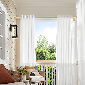 Tension Shower Curtain Rod Adjustable 47 to 56 inch - Spring Tension Shower Rod, Gold