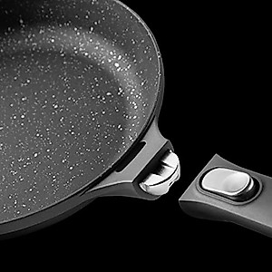 Berghoff GEM Non-Stick Cast Aluminum Grill Pan 11" 3.4 qt. Square Stay-Cool, Detachable Handle Ferno-Green, PFOA Free Coating Induction Cooktop Fast Heating Oven Safe