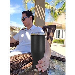 LaserGram 20oz Vacuum Insulated Pilsner Mug, OD Doctor of Optometry, Personalized Engraving Included (Black)