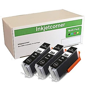 Inkjetcorner Compatible Ink Cartridge Replacement for PGI-250BK PGI 250XL PGBK for use with MX922 MG7520 MG5620 MG5520 MG7120 MG6320 MG6620 (Big Black, 3-Pack)