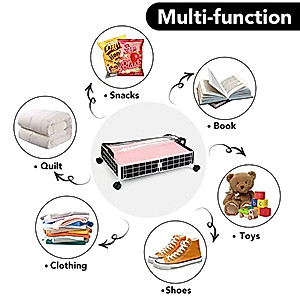 Under Bed Storage with Wheels,Under Bed Storage Containers,Underbed Storage Containers,Under Bed Shoe Storage Organizer Drawer,Under the Bed Storage Containers for Bedroom Clothes Shoes Blankets -2PC