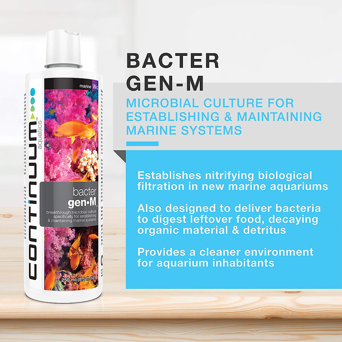 Continuum Aquatics Bacter Gen M - Microbial Bacteria Culture For Establishing & Maintaining Marine Systems