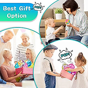 ONKULL® Pop Keychain Fidget Toys , 30 Pcs Pop Keychain Fidget Toys It for Kids Party Favors Mini Fidgets Packs Sensory Stress Relief Popper Toys Party Gift for Boys Girls Adults