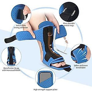 Sgrived Plantar Fasciitis Night Splint: Upgraded Plantar Fasciitis Brace with Arch Support - Dorsal Night Splint for Plantar Fasciitis Women Men - Dual Effective Plantar Fasciitis Relief Achilles Tendonitis Foot Drop Heel Pain Black-Blue