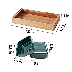 Acsist Hamster Bowl Guinea Pig Ceramic Water Bowl Hamster Food Dish Small Animal Bowl Prevent Knocking Over for Dwarf Hamster Syrian Hamster Rabbit Gerbil Chinchilla Hedgehog (Green)