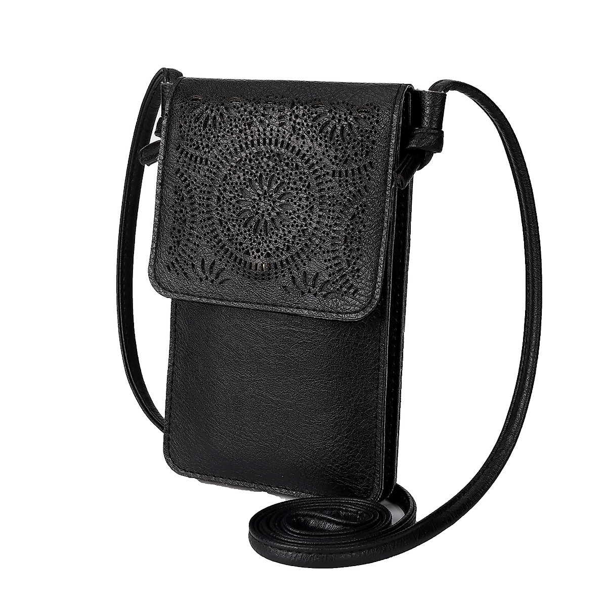 Cell Phone Purse Crossbody for Women Mini Mobile Phone Pouch Shoulder Bag Lightweight Leather Small Clear Bag with Strap