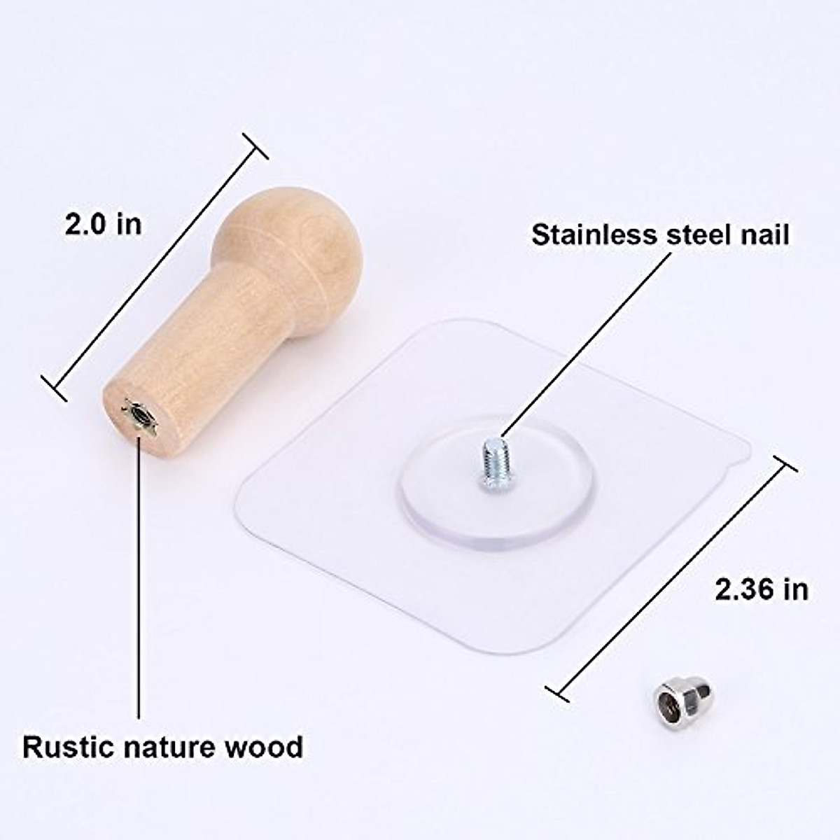 RONRI Wall Hooks, 12 Pack Self Adhesive Hooks Wooden Coat Hooks Wall Mounted Rustic Hooks, for Bathroom Bedroom Kitchen Towel Key Robe Utensil Hat, Home and Office