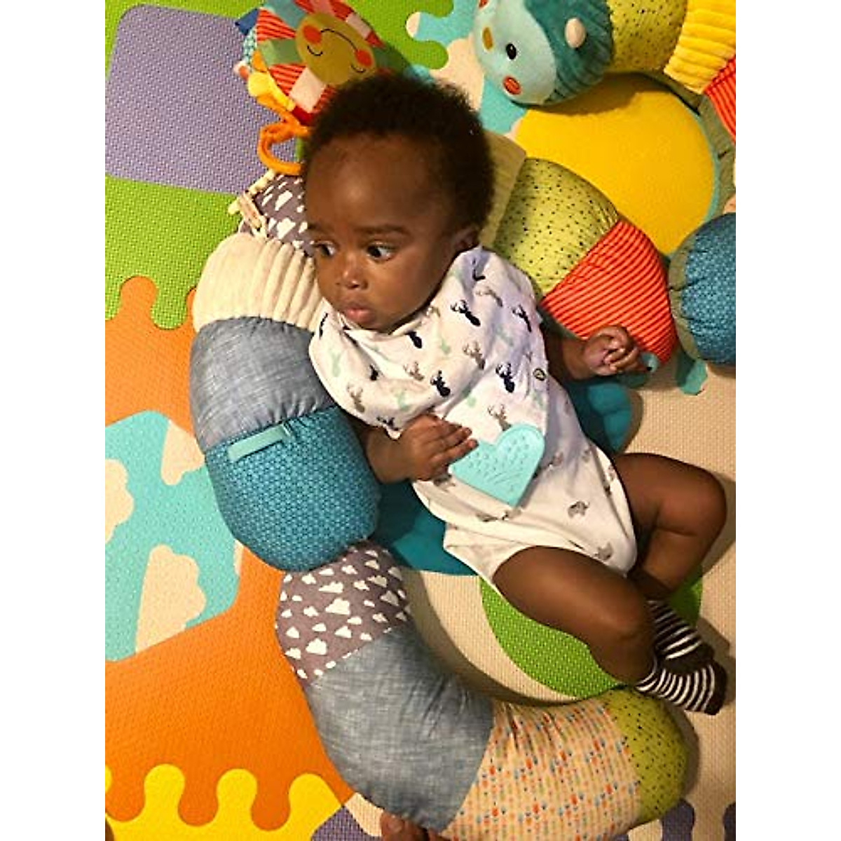 Pickle & Olive Baby Bandana Teething Bibs with Attached Teether - Set Of 4 - Orange Fox