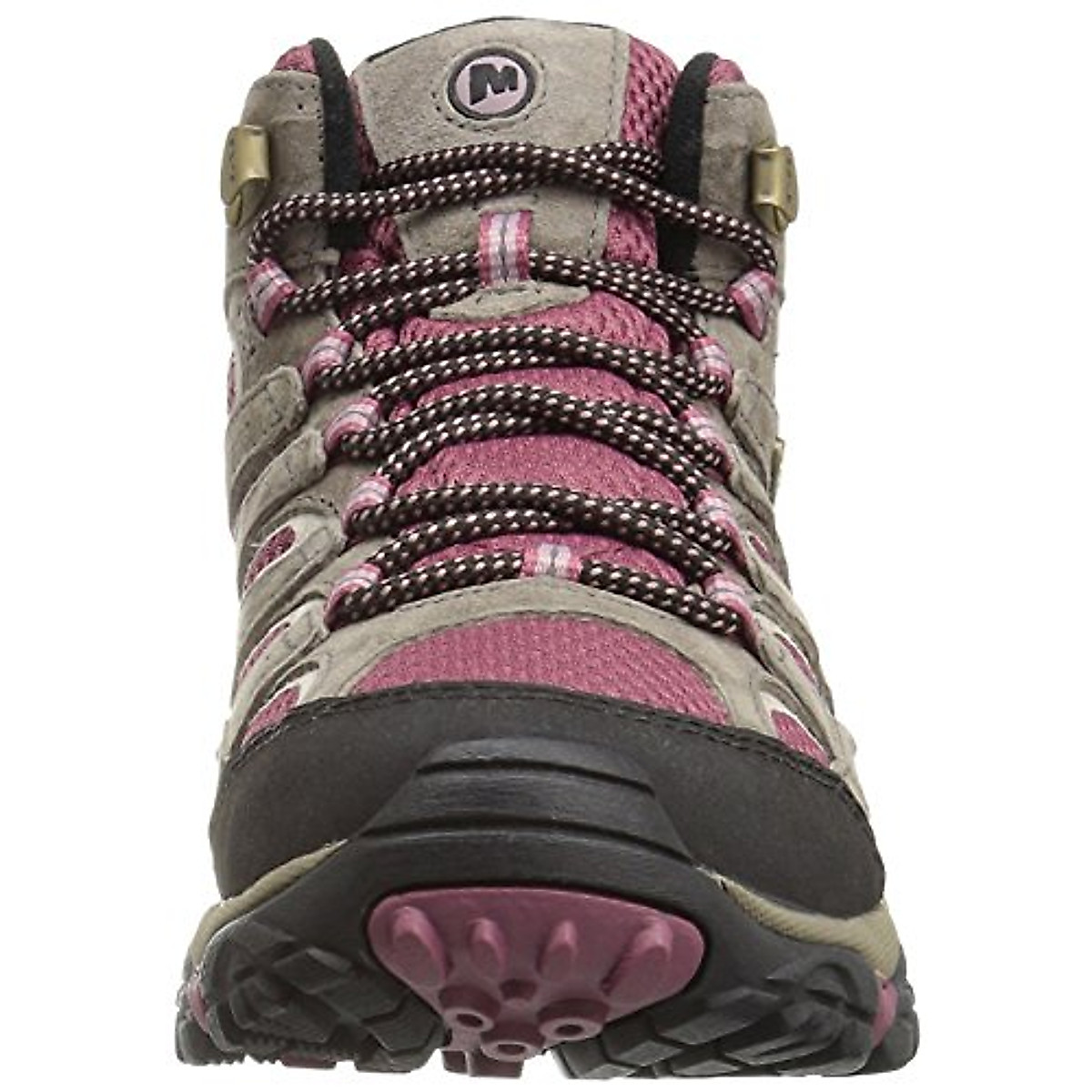 Merrell Women's Moab 2 Mid Waterproof Hiking Boot, Boulder/Blush, 10 M US