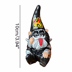 Liuh KISS Letters Painted Gnomes 4PCSSet Garden Figurines Art Decor 3.94 Dwarf Miniatures with Defferent Facial Expressions Outdoor Funny Gnome Accessories Table Ornaments Lovers Gifts 1 Set