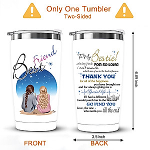 Bestie Gifts for Women, Happy Bestie Birthday Gifts, Friend Gifts for Women 20oz Tumbler, Birthday Day Gifts for Friends Female, Birthday Gifts for Women Friendship, Work Teacher Bestie Gifts Cup