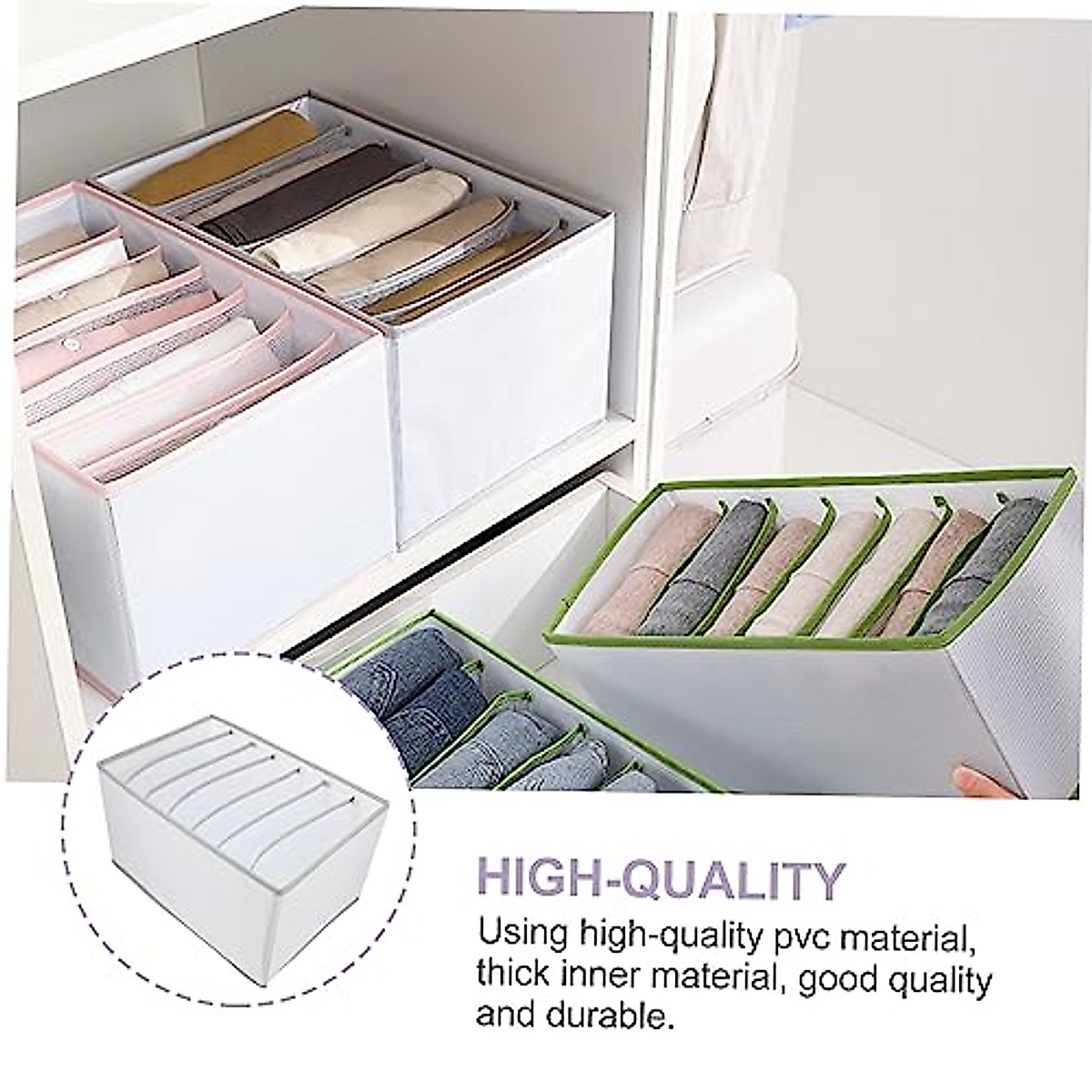 DOITOOL 1pc Jeans Storage Box Clothing Storage Bins Vanity Storage Drawers Storage Dividers Sock Storage Box Cloth Storage Bins Underwear Drawer Organizer Cloth Storage Box Foldable Box