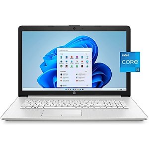 HP 17 17.3-inch Laptop - Intel Core i5-1135G7 - 8GB RAM - 512GB SSD - Wi-Fi 5 - Bluetooth - HDMI - Webcam - Backlit Keyboard - Windows 11 Home - Natural Silver (Renewed)