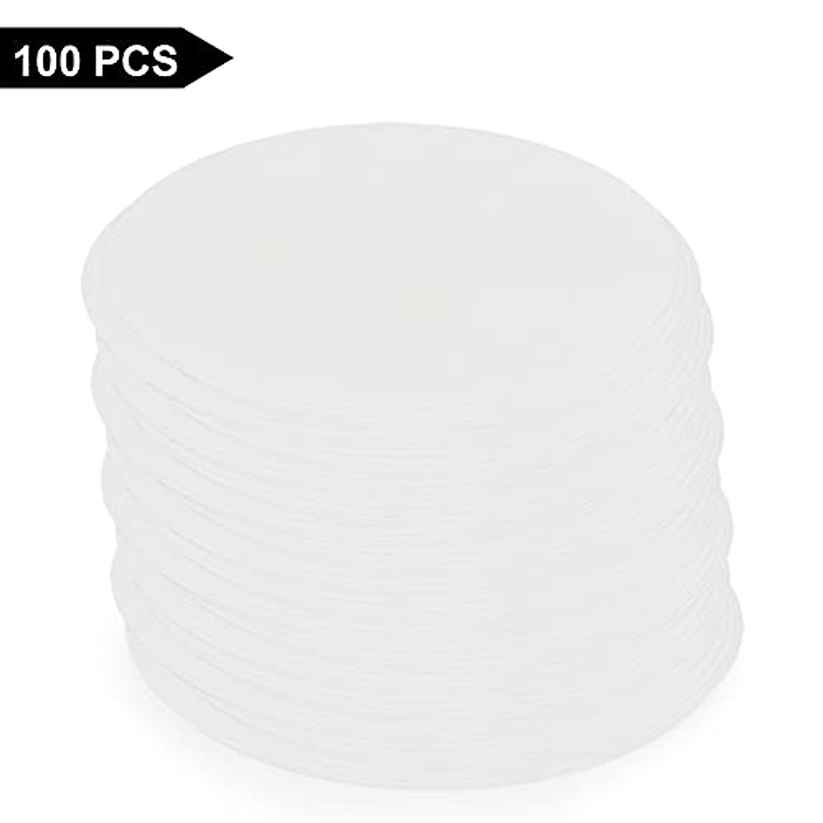 stonylab Quantitative Filter Paper, 100 Pack Slow Flow Rate Cellulose Filter Paper Circles with 10 Micron Particle Retention, 94 mm Diameter