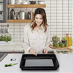 FuturHydro Trimming Tray 150 Micron Screen Keef Pollen & Herb Dry Sifter Tray with 2 Trimming Scissors Harvest Accessories (Black)