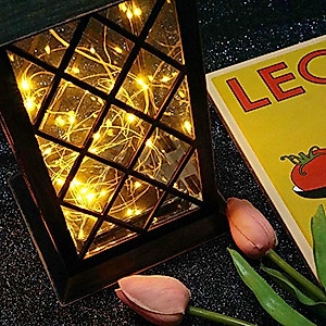 Solar Lantern Outdoor, Hanging Solar Light with 30 LED Fairy String Lights and Handle, Waterproof Decorative Landscape Lamp for Table Garden Patio Yard (Yellow)