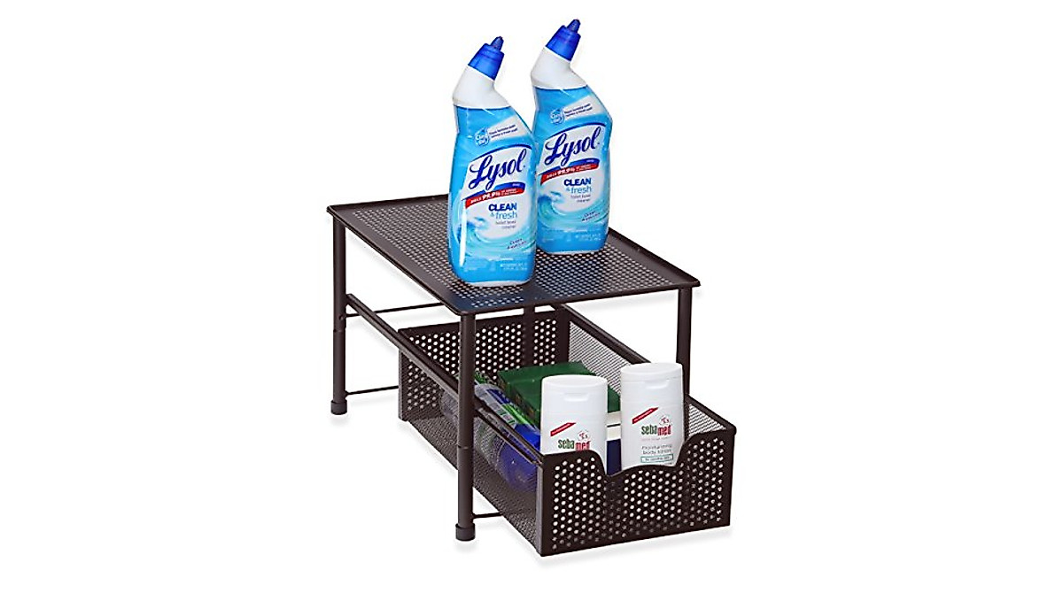 SimpleHouseware Bronze Stackable Under Sink Organizer - Clutter-Free ...