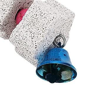 Parrot Beak Grinding Stone Chewing Toys Bird Teeth Lava Block Calcium Supplement Food Hanging String Toy for Budgies Parakeet ockatiel Hamster Rat
