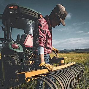 Wells Lamont Leather Work Gloves for Men, Reinforced Cowhide with Palm Patch, Saddletan, Medium (1129M)