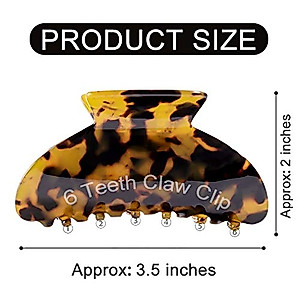2PCS Hair Claw Banana Clips tortoise Barrettes Celluloid French Design Barrettes celluloid Leopard print Large Fashion Accessories for Women Girls
