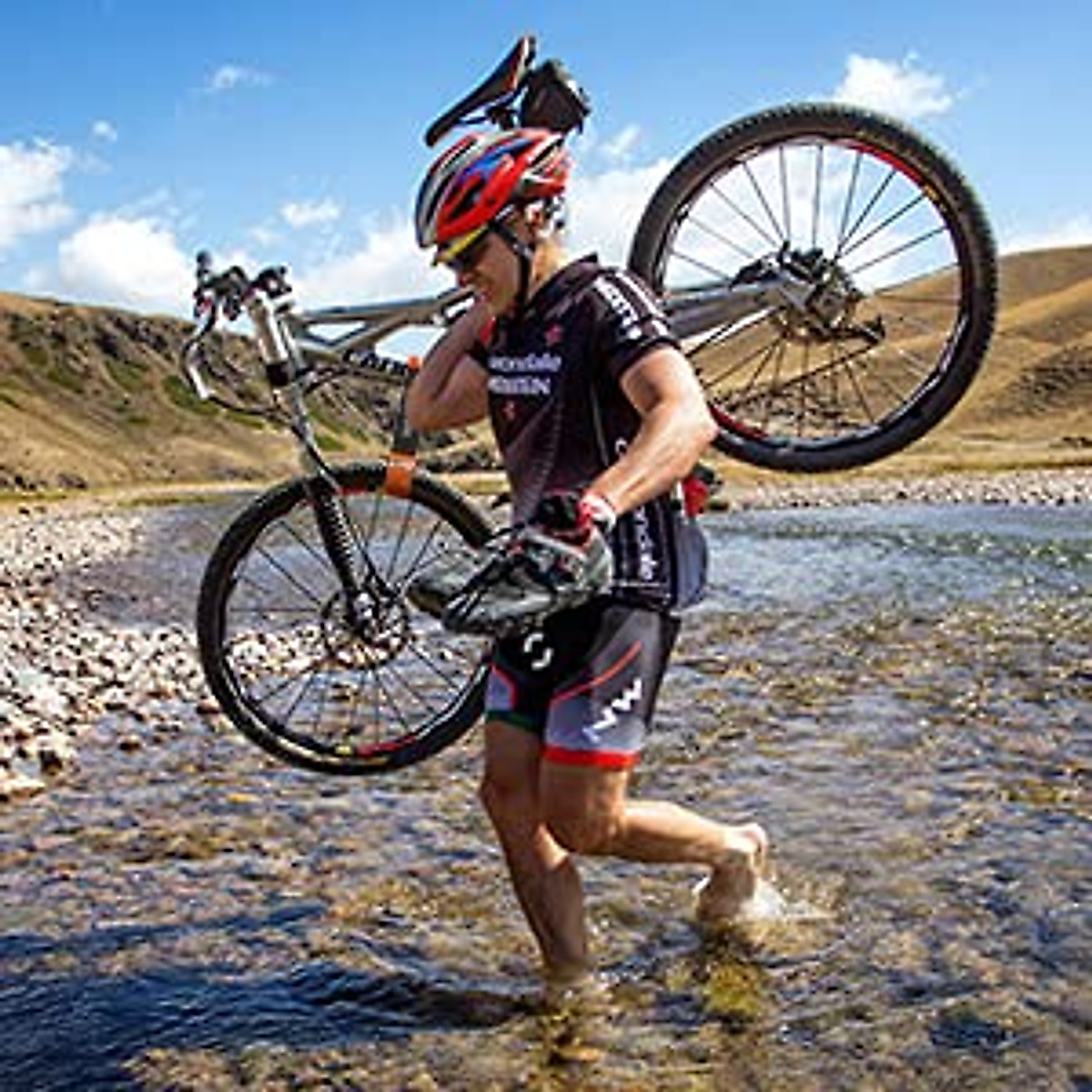 Boncas Adjustable Bike Rack Strap 29.5" Bicycle Wheel Stabilizer Straps with Innovative Gel Grip Keep The Bicycle Wheel from Spinning - Orange 2 Pack