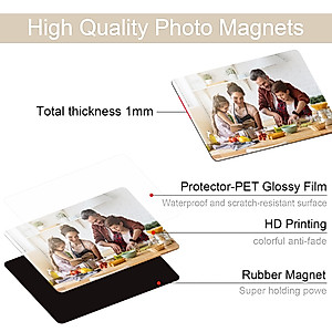 Custom Magnet Add Your Photo Fridge Magnets Home Decoration Photo Refrigerator Magnets Office and Kitchen Locker Magnets (Heart-Shaped（1pcs）)