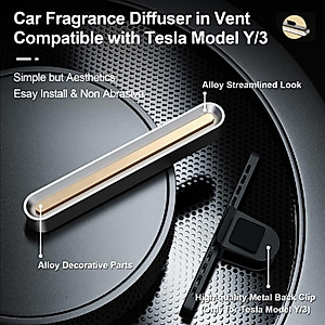 COSLAKE Car Air Freshener in Vent for Tesla Model Y/3 Accessories, Air Fragrance Diffuser Set Includes 6 Long-Lasting Fragrance Sticks + 2 DIY Stick