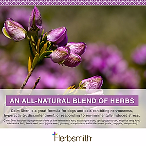 Herbsmith Calm Shen – Herbal Blend for Dogs & Cats – Natural Anxiety Remedy for Dogs & Cats – Feline and Canine Calming Supplement – 270 Tablets