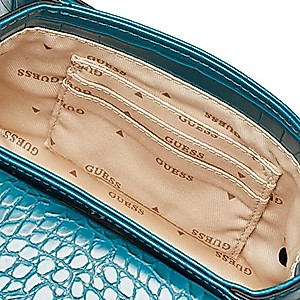 GUESS Womens Retour Mini Flap Satchel Top Handle Crossbody, Deep Teal, One Size US