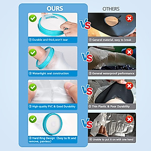 UpGoing Cast Covers for Shower Arm Adult Waterproof Arm Cast Cover Shower Protector Bag for Wound Arm, Hands, Wrists, Elbow, Finger to Keep Wounds Dry [2024 New Reusable]