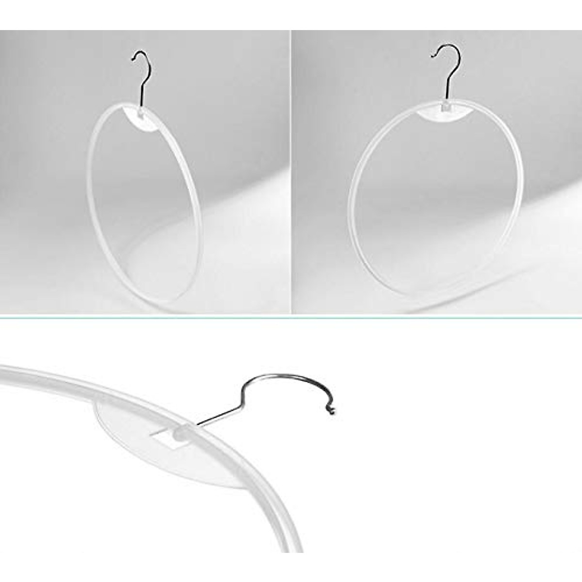 WellieSTR 30PCS Thong Underwear Display Ring Hanger 12", Plastic Round Circle Loop Hook Bikini Swimwear Lingerie Brief Display Hoop Rack Holder
