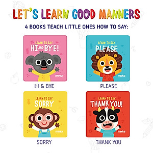 merka Baby Bath Books for Toddler Waterproof Bathtime Books 4 Floatable Plastic Books Thank You Sorry Hi Bye Please Waterproof Bath Books for Toddlers