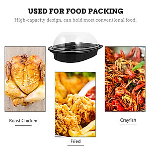 DOITOOL 20PCS Rotisserie Chicken Roaster Container with Lids - Plastic Disposable Take out Containers Carrier with Clear Dome Lid