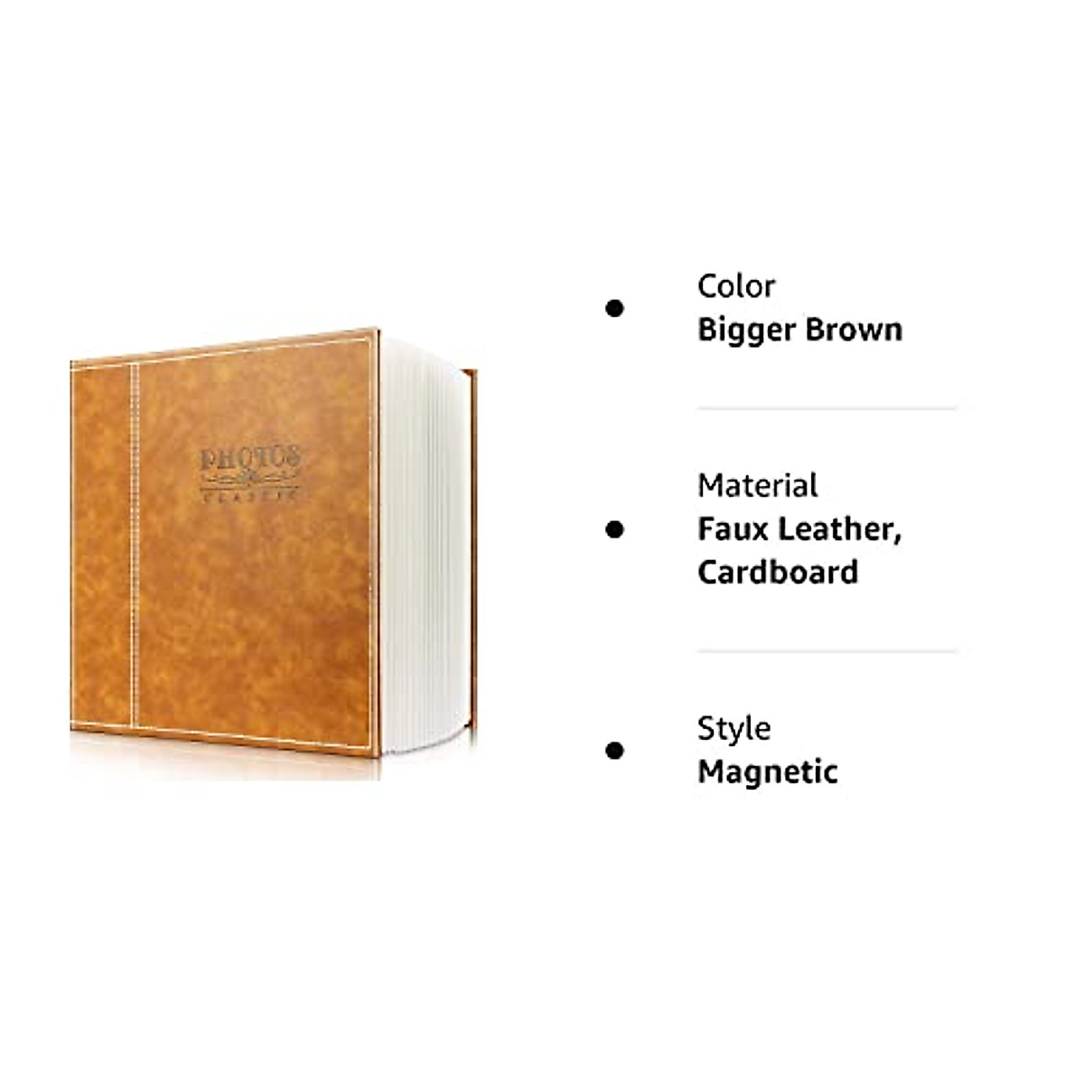 Safedealshop Magnetic Self-Stick Page Photo Album,Leather Cover,Holds 4X6,5X7,6X8,8X10,10X12 of Photos,Suitable for Anniversary Albums,Wedding Photo Album,Baby Growth,Family Album.